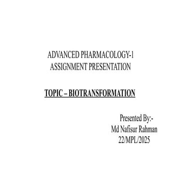 Biotransformation Metabolism Of Drugs Pptx