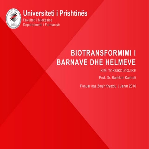 Metabolizmi i barnave dhe helmeve (Biotransformimi) | PPTX