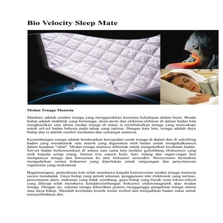 Bio velocity sleep mate | DOCX