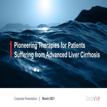 BioVie Investor Deck, March 2021 | PPT