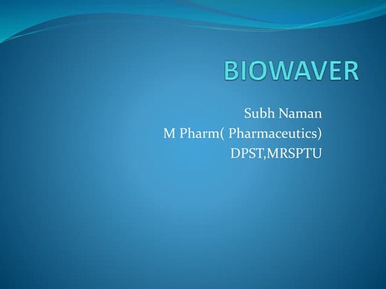 Biowaivers | PDF