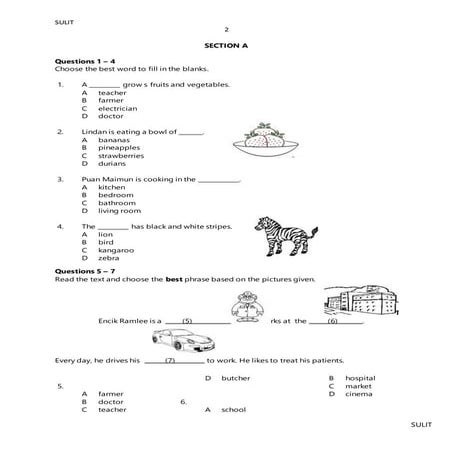 BI PAPER 1 exam abu hanifah.doc | Cooking | Food & Drink