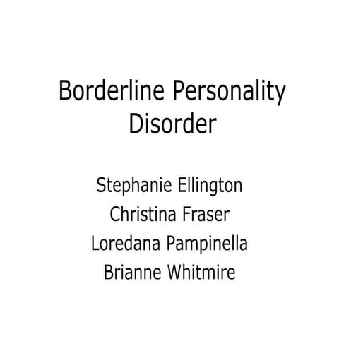 Bipolar And Borderline Powerpoint 4 10 08 | PPT | Physical Therapy ...