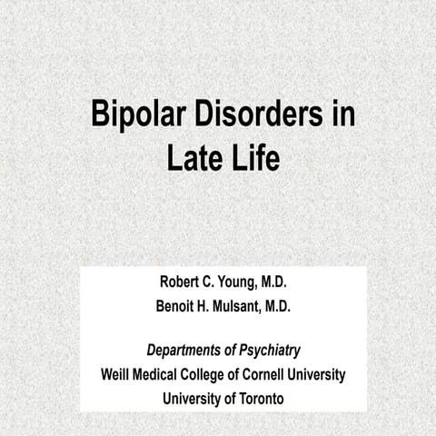 Bipolar disorders in geriatric populations (rwanda) | PPT
