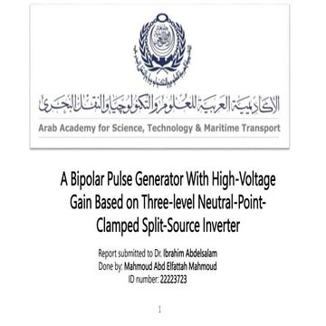 A Bipolar Pulse Generator With High-Voltage Gain Based on Three-level ...