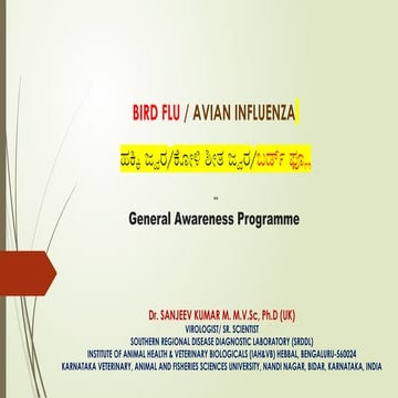 BIRD FLU CONTROL AND CONTAINMENT OPERATIONS | PPTX
