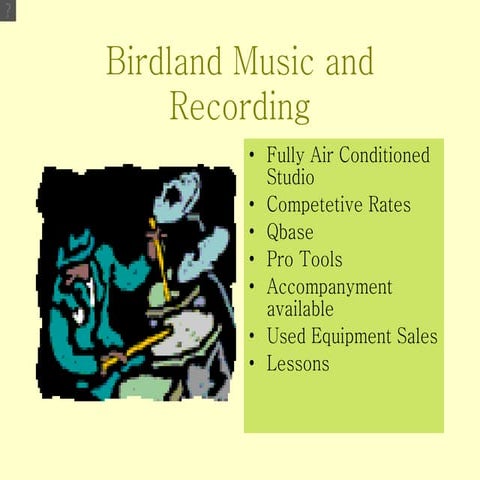 Birdland music and recording powerpoint | PPT