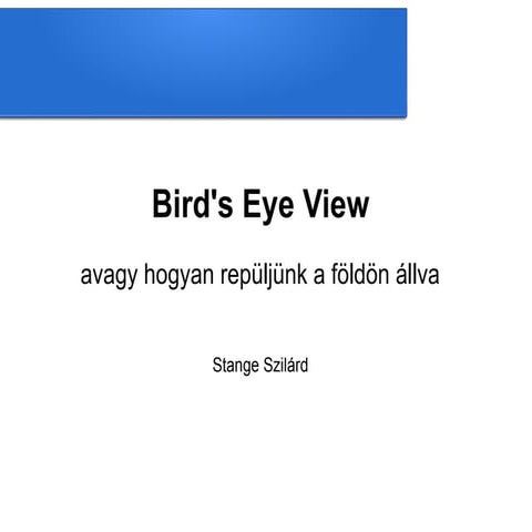 Stange Szilárd - Bird's eye view | PDF