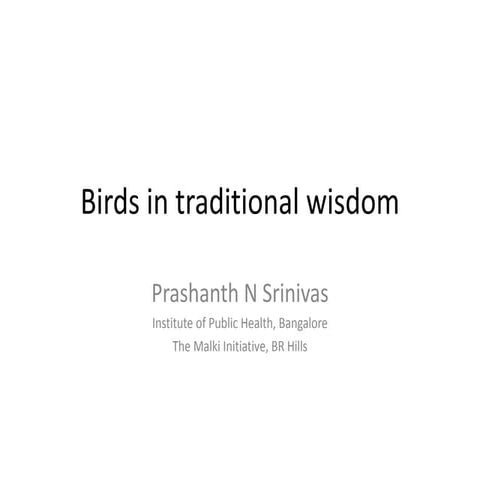 Birds in traditional wisdom | PPTX