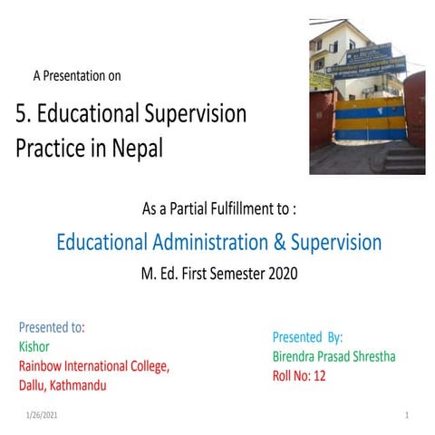 Educational Supervision Practice in Nepal | PPT