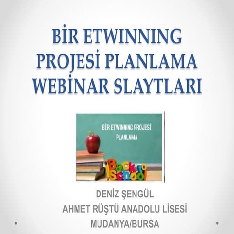Bir etwinning projesi planlama webinar | PPTX