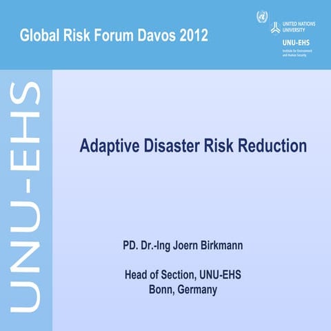 Adaptive Disaster Risk Reduction | PPT