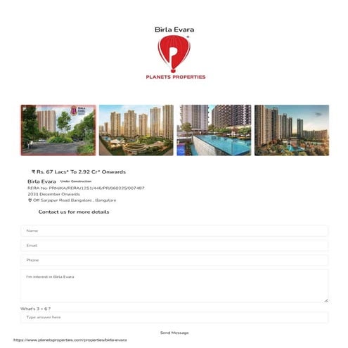 Birla Evara Property - Planets Properties | PDF