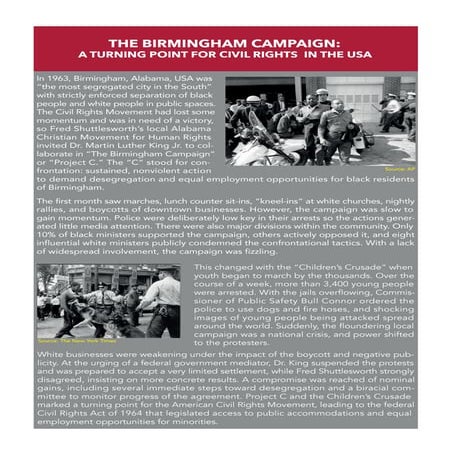 THE BIRMINGHAM CAMPAIGN: A TURNING POINT FOR CIVIL RIGHTS IN THE USA | PDF