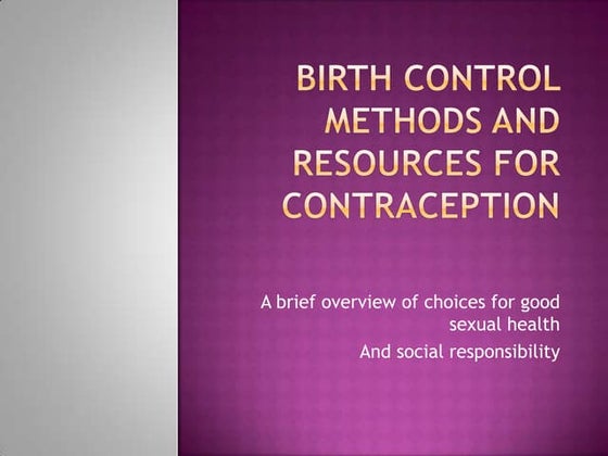 Forms Of Contraception | PPT