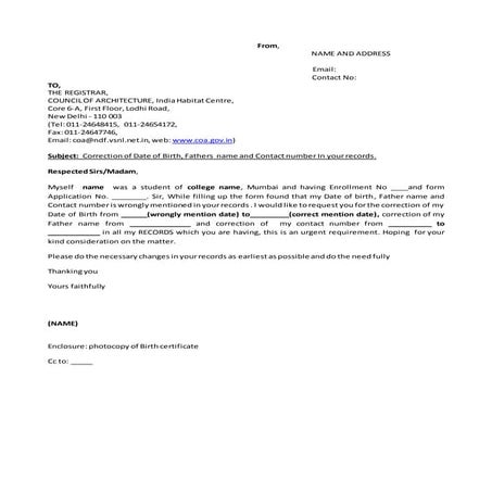 Birth date mistake format | DOCX