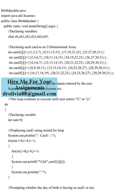 Birthdaydate Javaimport Java Util Scanner Public Class Birthdayd Pdf