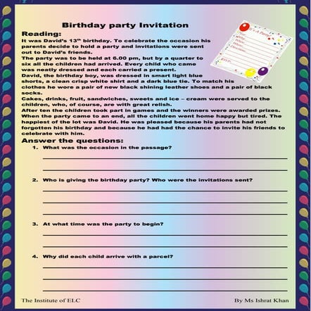 Birthday Party Invitation | PDF