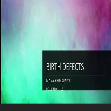 birth defects developmental biology ppt | PPTX