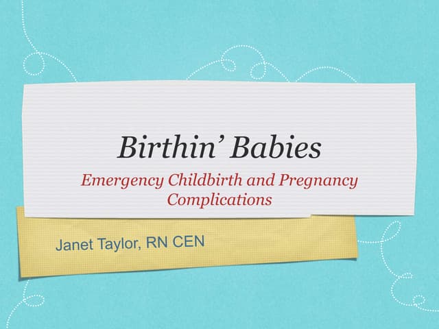 Emergency childbirth | PPT