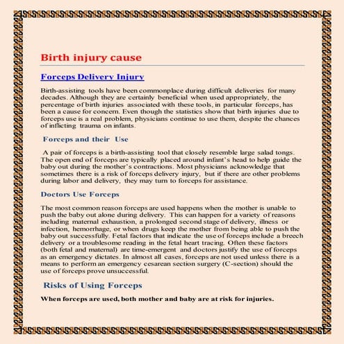 Birth injury cause | DOCX