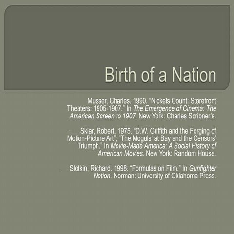Birth of a Nation, Hollywood and the World | PPT