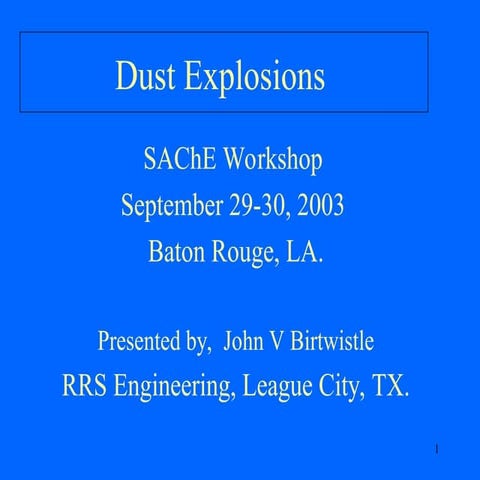 Comprehensive Analysis of Dust Explosions: Characteristics, Hazards ...