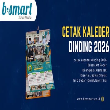 Percetakan Kalender Termurah Jombang Custom | PDF
