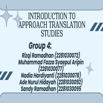 Translation studies_approaches in translation | PDF