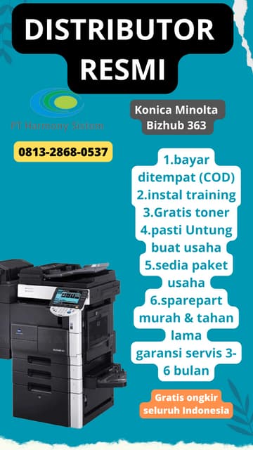 Distributor Resmi mesin fotocopy Konica Minolta 363 cilinaya Mataram | PDF