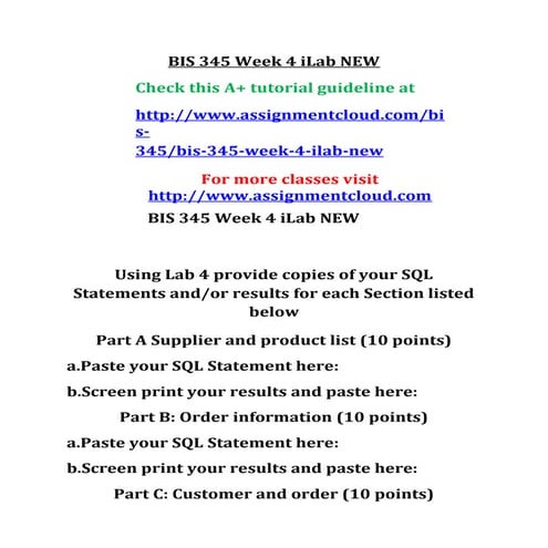 Bis 345-week-4-i lab-new | PPT