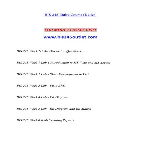 Keller bis-245-week-5-lab-er-diagram-and-er-matrix-new | PPT