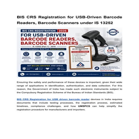 Comprehensive Guide to BIS CRS Registration for USB-Driven Barcode ...