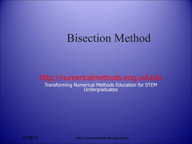Bisection Method | PPTX