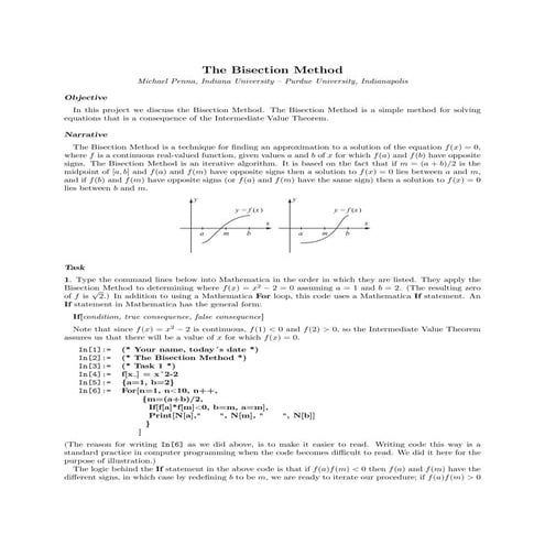 Bisection Method Pdf
