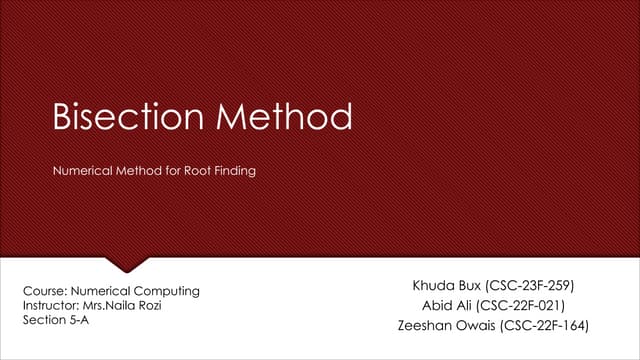 Bisection method | PDF
