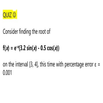 Bisection Method Quiz Pptx
