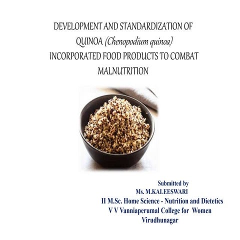 DEVELOPMENT AND STANDARDIZATION OF QUINOA (Chenopodium quinoa ...
