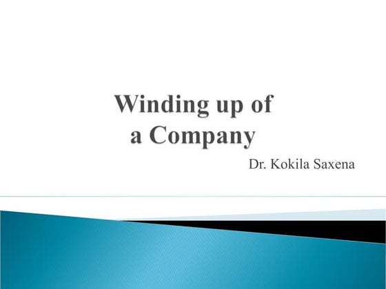 Winding Up of a Company | PPTX | Business | Business and Finance