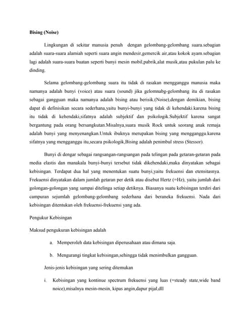 Bising dan kebisingan | PPT