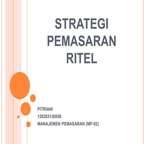 Strategi Pemasaran Ritel | PPTX