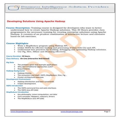 Bisp developing-solutions-using-hadoop | PDF