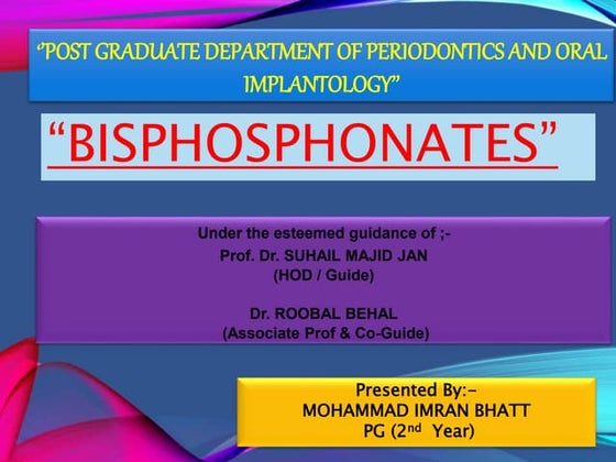 Osteonecrosis of the Jaws (BRONJ, MRONJ) | PPT