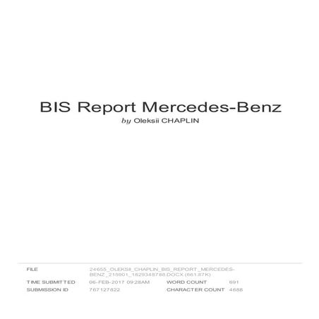 Bis Report "Mercedes-Benz" | PPTX
