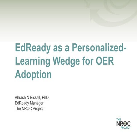 EdReady as a Personalized-Learning Wedge for OER Adoption | PPT