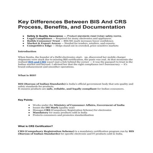 Key Differences Between BIS And CRS Process, Benefits, and ...