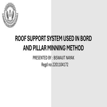 Roof support system used in board and pillar mining method | PDF