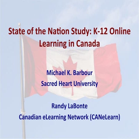 BIT 2015 - State of the Nation: K-12 Online Learning in Canada | PDF | Education