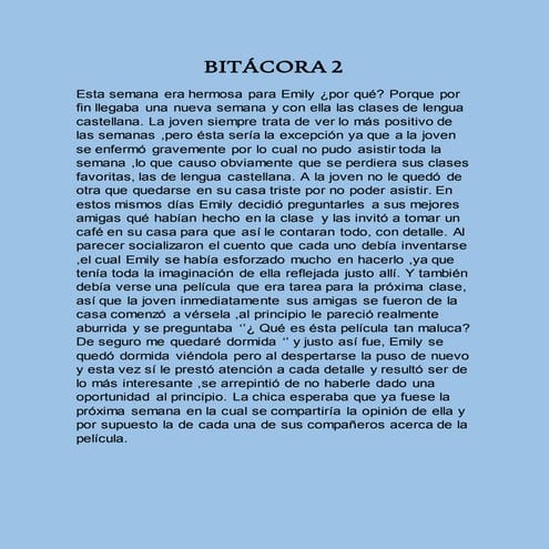 Bitacora 2 español | DOCX