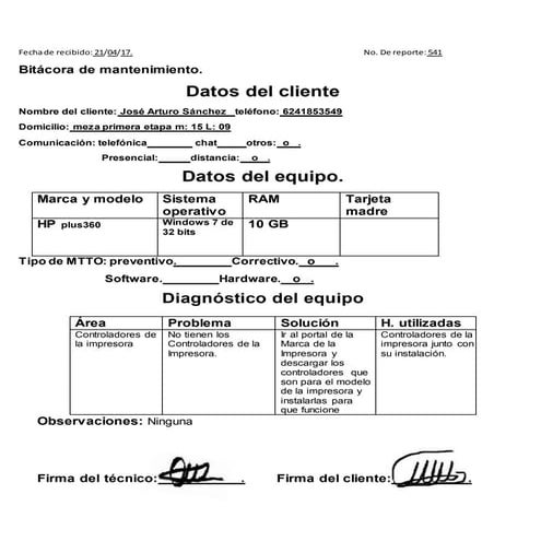 bitácora de mantenimiento en excel | PDF